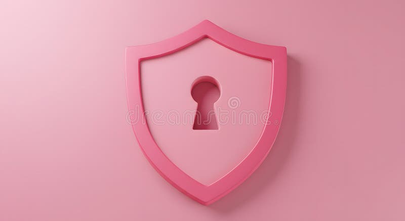 Pink Lock for Cyber Security Stock Illustration - Illustration of logo ...