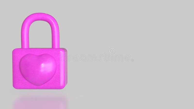 The Pink Lock for Security Concept 3d Rendering Stock Illustration ...