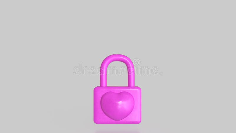 The Pink Lock for Security Concept 3d Rendering Stock Illustration ...