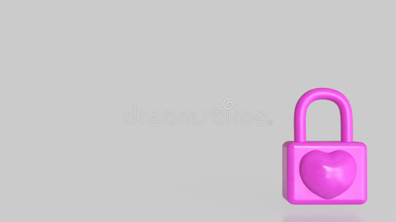 The Pink Lock for Security Concept 3d Rendering Stock Illustration ...