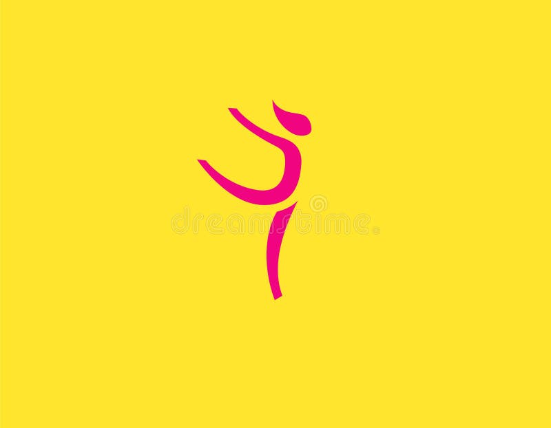 Pink Logo Icon Running Sport Man Abstract Stock Vector - Illustration ...