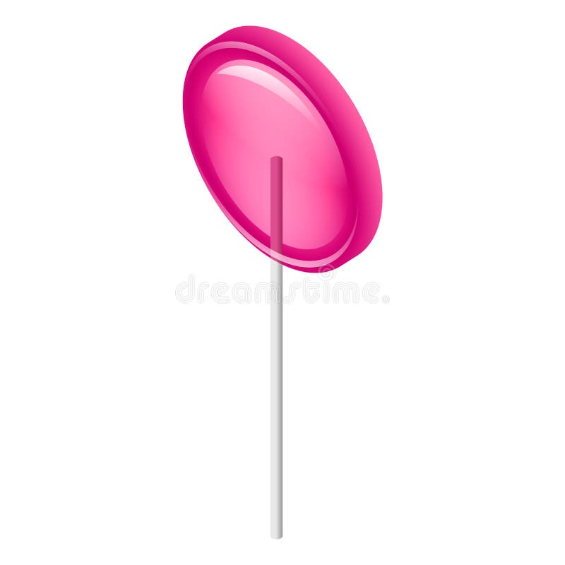 Pink Lollipop Icon, Isometric Style Stock Vector - Illustration of ...