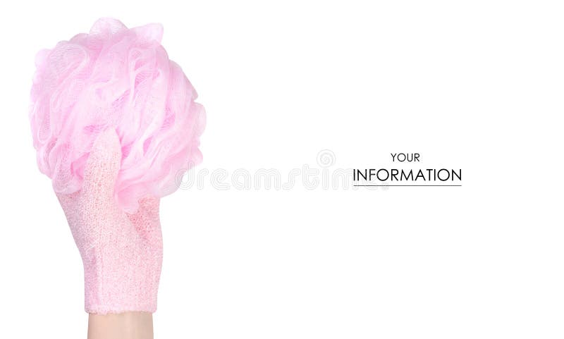 Pink Loofah Bath Sponge in Hand Pattern Stock Image - Image of pink ...