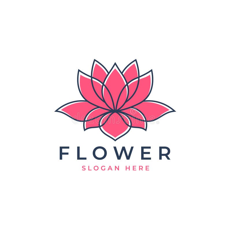 Pink Lotus Flower Logo Design Template Stock Vector - Illustration of ...