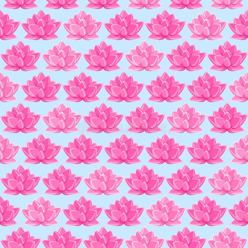 Pink Lotus Flower Seamless Pattern Stock Vector - Illustration of ...
