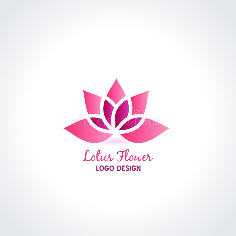 Pink lotus flower logo stock vector. Illustration of background - 101070202