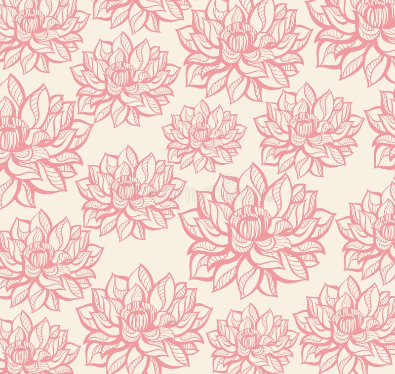 Pink lotus pattern stock vector. Illustration of floral - 90410135