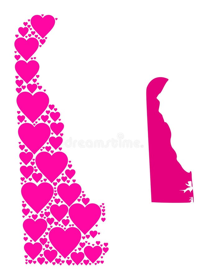 LOVE Delaware State Red Outline Vector Graphic Illustration Isolated ...