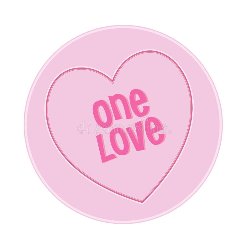 Pink Love Heart Candy Sweet, with One Love Message Vector Illustration ...