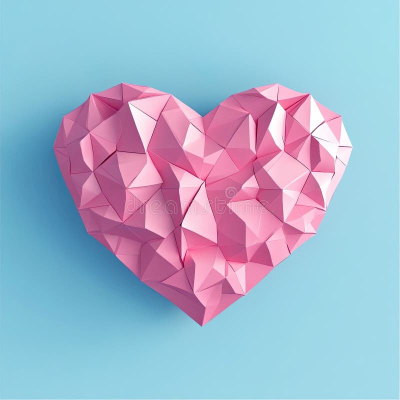 Pink Low Poly Heart stock illustration. Illustration of symbol - 353472937