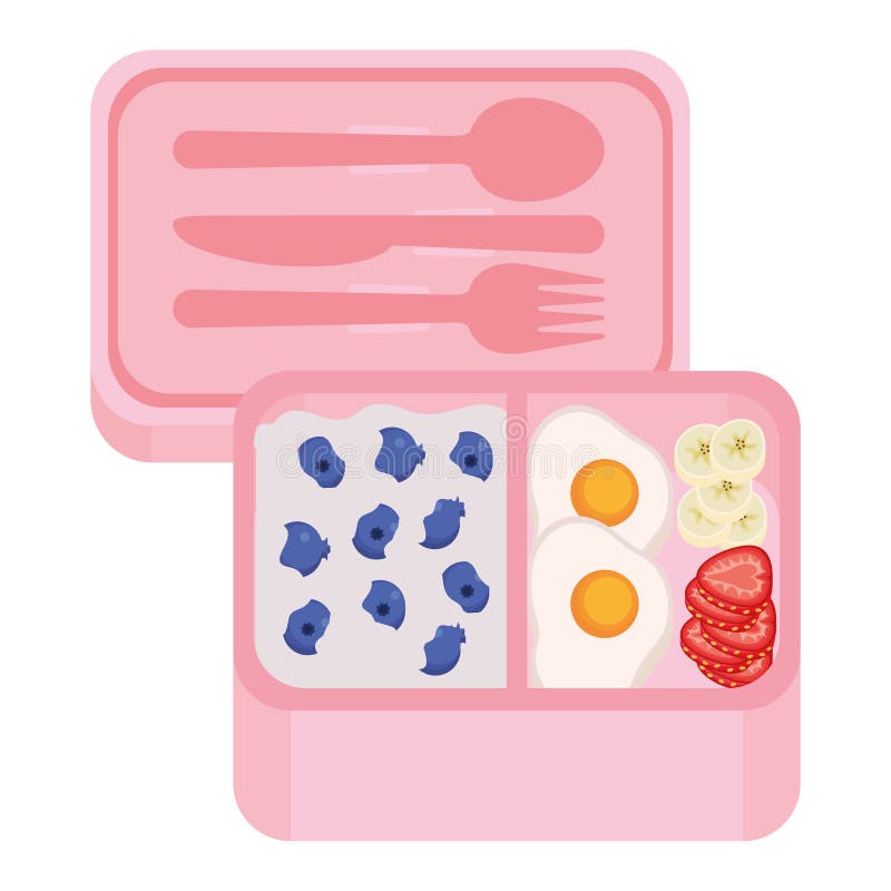 Pink Lunch Box Illustration Stock Vector - Illustration of design, rice ...