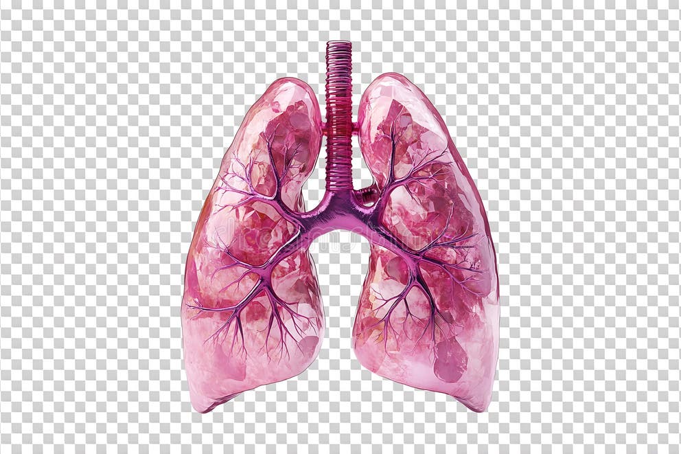 Pink Lung 3d Render Icon Isolated on White or Transparent Background ...
