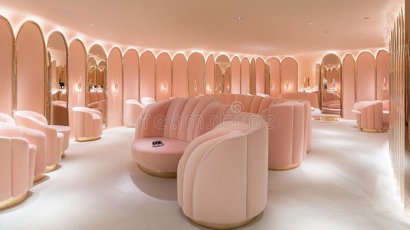 Pink Luxury Restroom Lounge Interior Design Stock Photos - Free ...