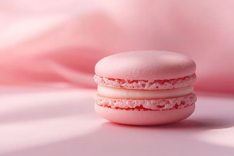 Pink Macaron on Pink Background. (3 Stock Illustration - Illustration ...