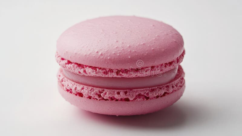 Pink Macaron on White Background Close Up Stock Illustration ...