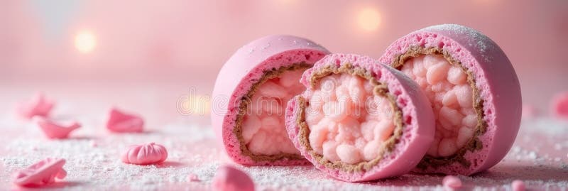 Pink Macarons Fluffy Filling Soft Background Stock Photos - Free ...