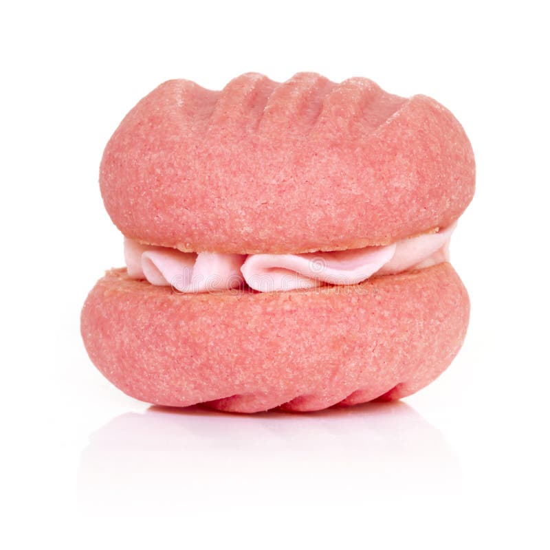 Pink Macaroon Isolated on White Stock Image - Image of vertical, cookie ...