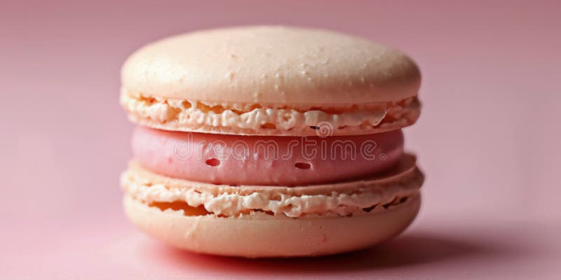 Pink Macaroon on Pink Surface Stock Image - Image of delicate ...