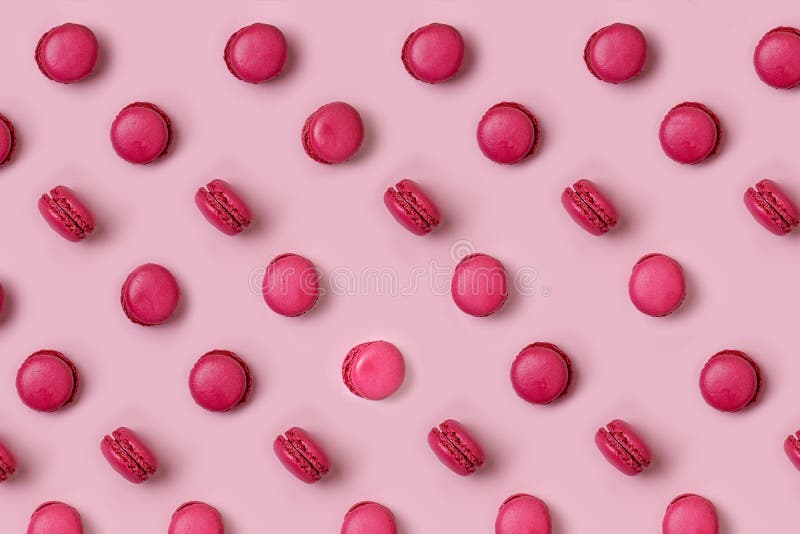 Pink Bright Macaroons Pattern Color Matching Objects and Background ...