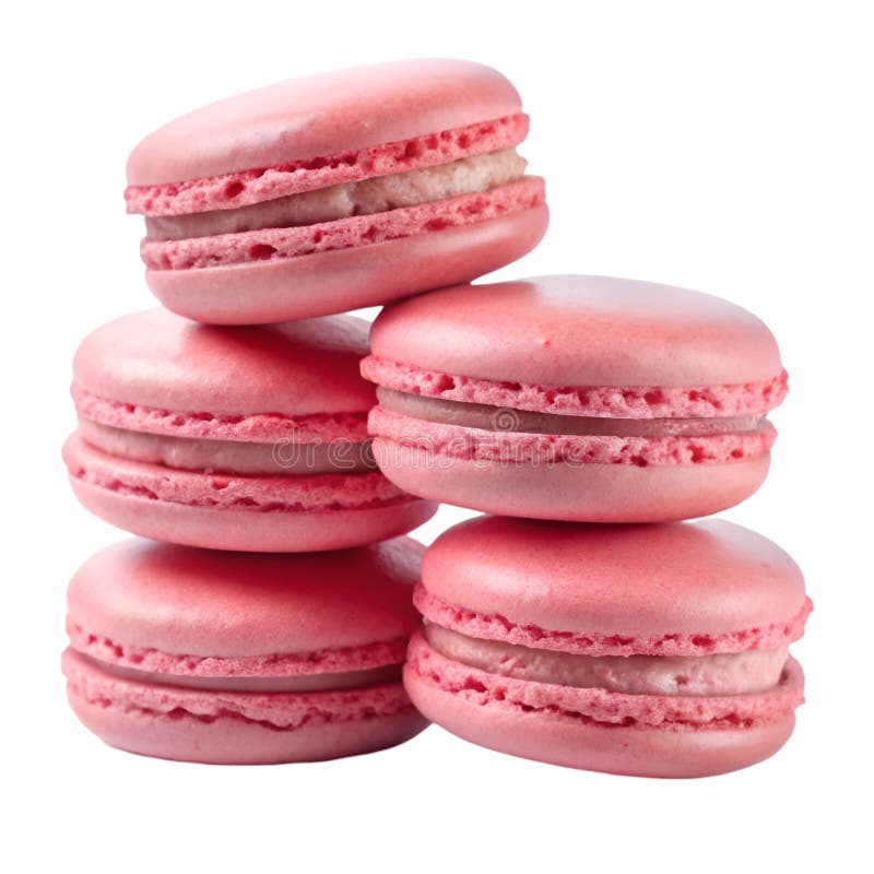 Pink Macaroons Stack on White Background Stock Illustration ...