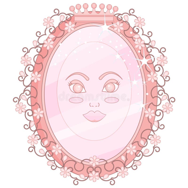 Pink Magic Mirror stock vector. Illustration of ornament - 64577704
