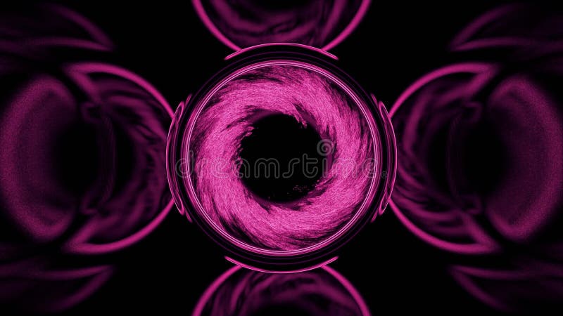 Pink Magic Portal Circle Seamless Loop. Abstract Cyclone on Black ...