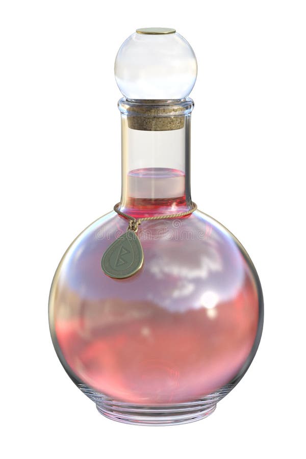 Pink Magic Potion Bottle, 3D Illustration, 3D Rendering Stock ...