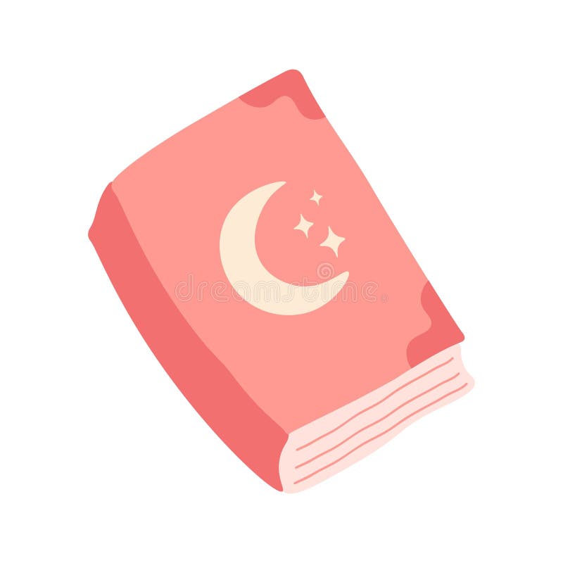 Pink Magic Spell Book Witch. Cute Spooky Halloween Element in Flat ...