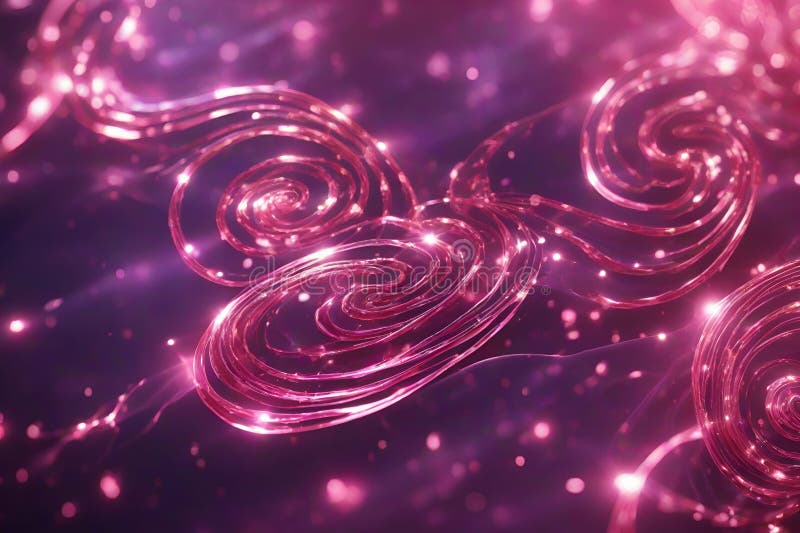 Pink Magic Spirals with Sparkles, Swirl Effect Stock Illustration ...