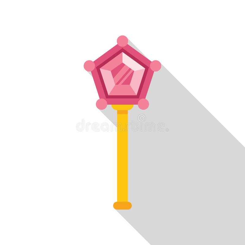 Pink Magic Wand with Big Gem is Casting a Spell Stock Vector ...