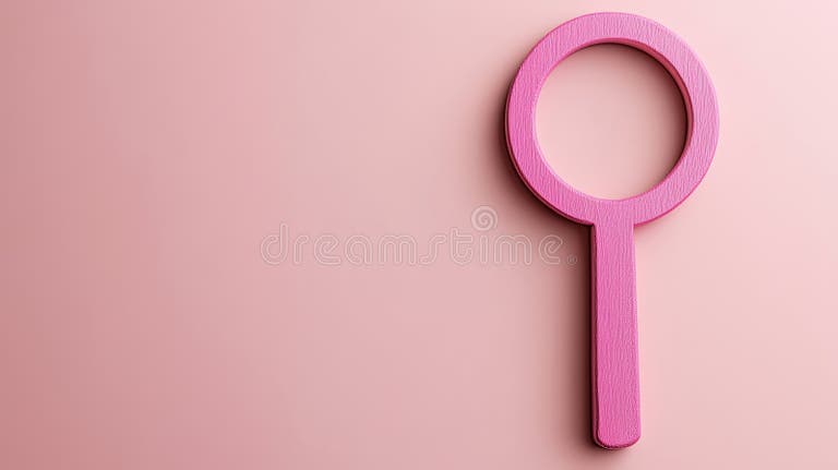 Minimalist Pink Magnifying Glass Resting on a Softly Illuminated Pink ...