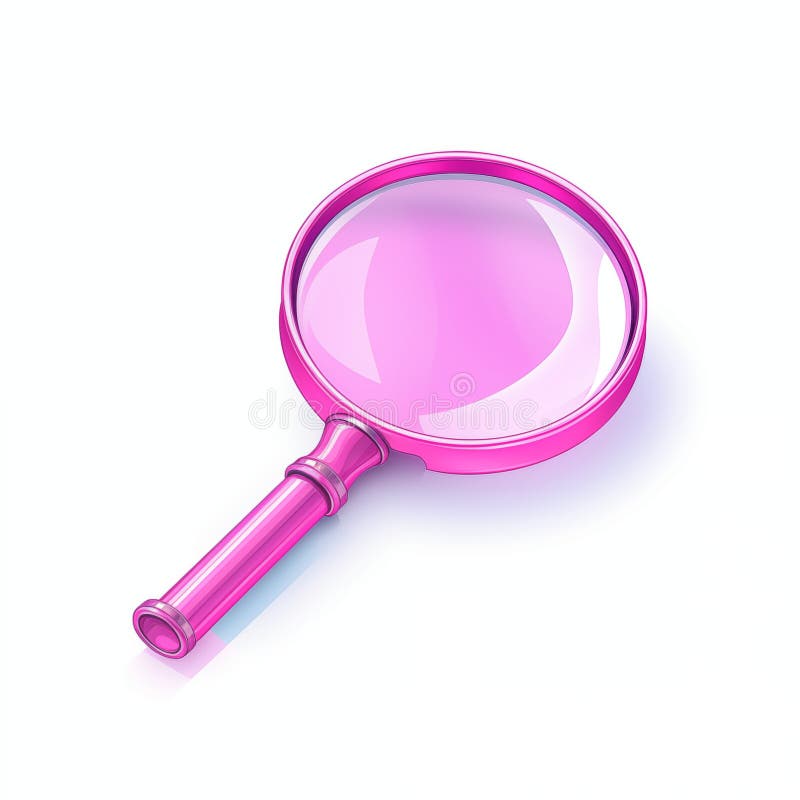 A Pink Magnifying Glass on a White Surface, Ideal for Exploration and ...