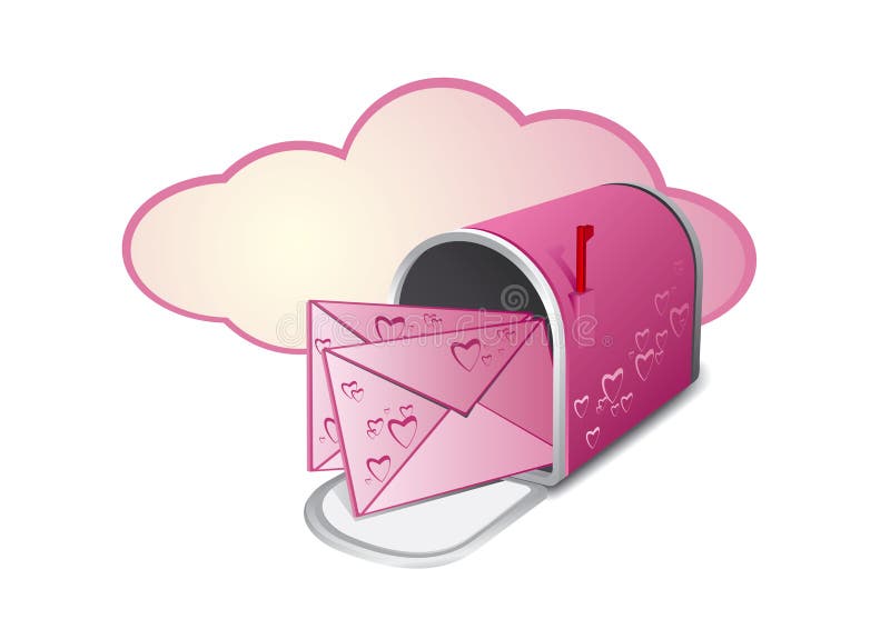 Pink mailbox stock vector. Illustration of open, computer - 21144955