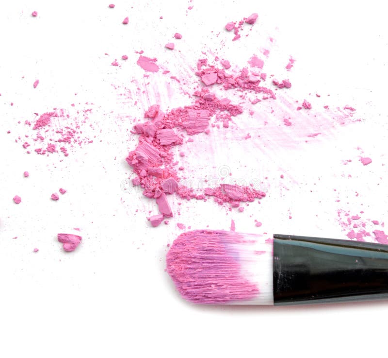 Pink Make Up Color with Brush, Crushed Make Up Color Stock Image ...