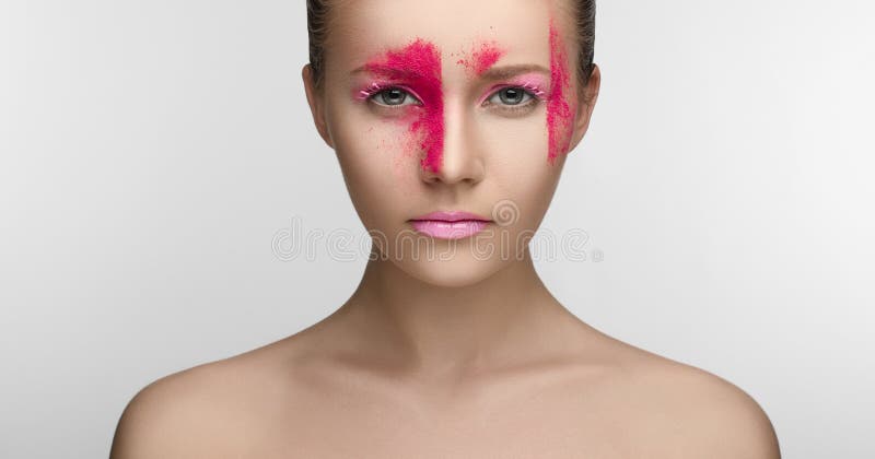 Pink Makeup Beauty Girl stock image. Image of adult, head - 53158941
