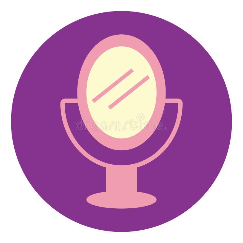 Pink mirror, icon stock vector. Illustration of wedding - 258927891