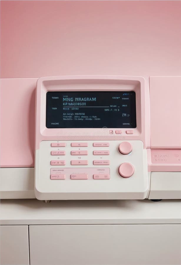 A Pink Mammogram Machine with a Digital Display on Top Stock ...