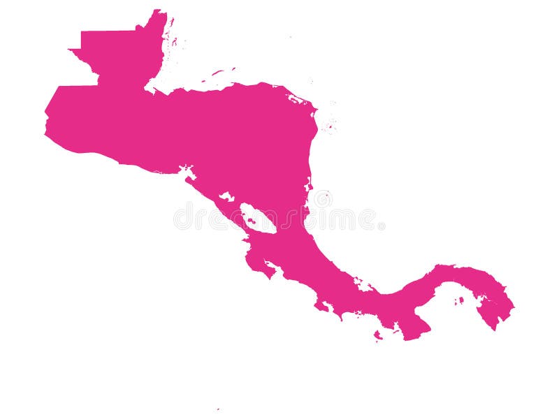 Pink Map of Central America Stock Vector - Illustration of brown, union ...