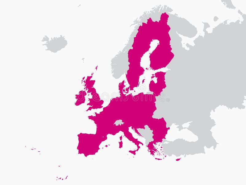 Pink map of European Union stock vector. Illustration of brown - 167506499