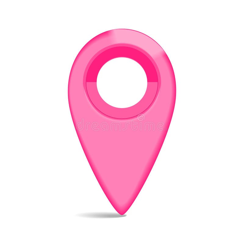 Pink Map Pin stock vector. Illustration of road, symbol - 176827682