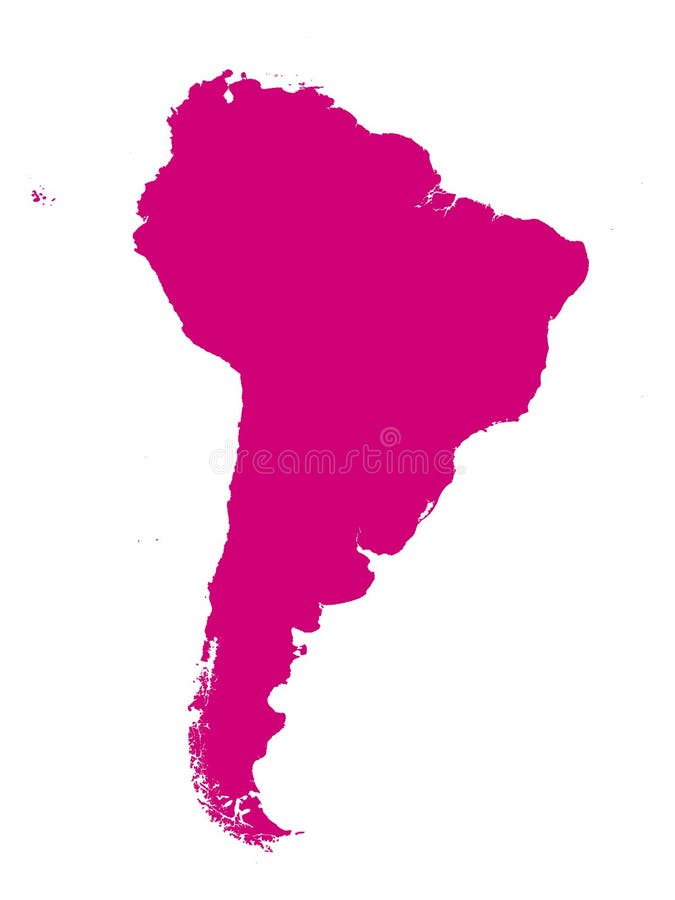 Pink map of South America stock vector. Illustration of south - 167504826