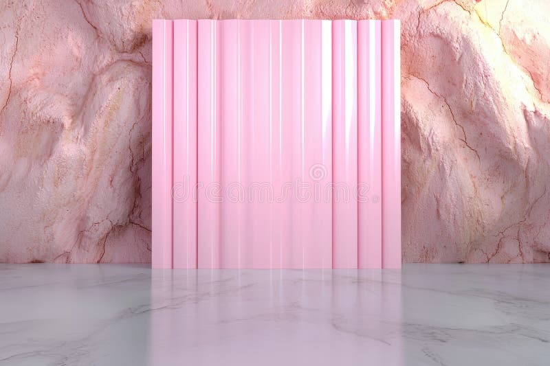 Pink Marble Background with Modern Pink Panel Stock Illustration ...