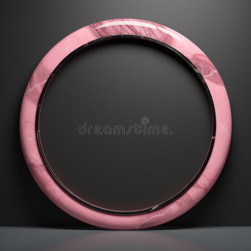 Pink Marble Minimalistic Round Picture Frame. Stock Illustration ...
