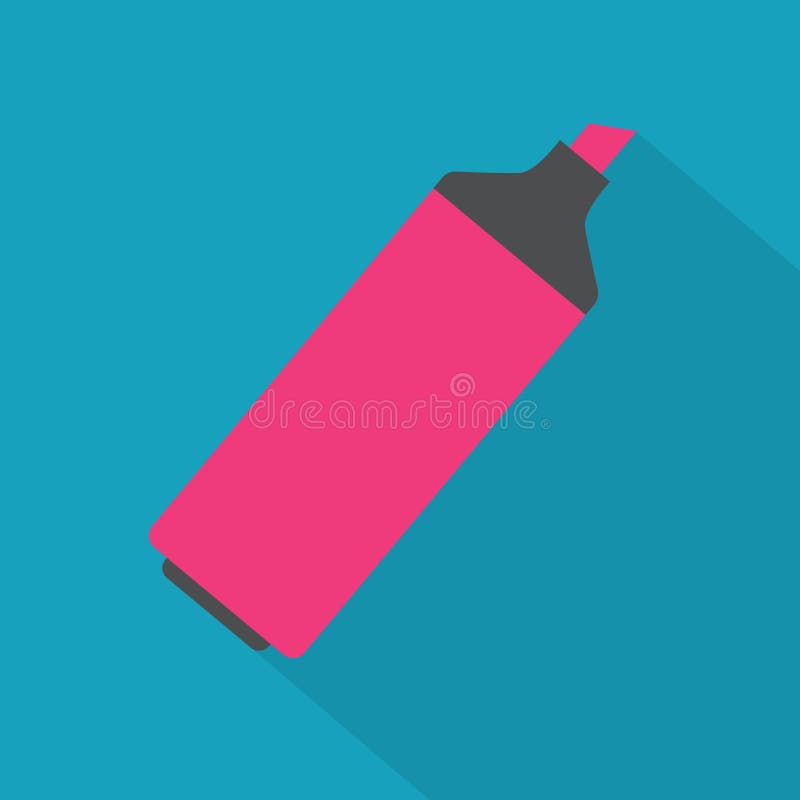 Pink marker pen icon stock vector. Illustration of marker - 183278025