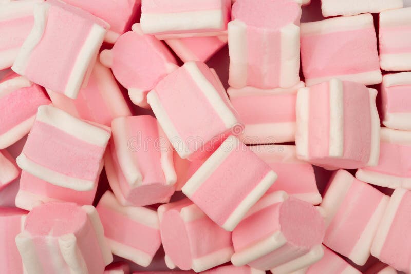 Pink Marshmallows in Pastel Colors. View from Above Stock Image - Image ...