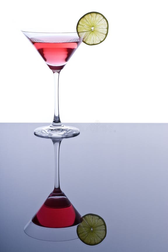 Pink Martini with a Slice of Lime Stock Image - Image of pink, slice ...