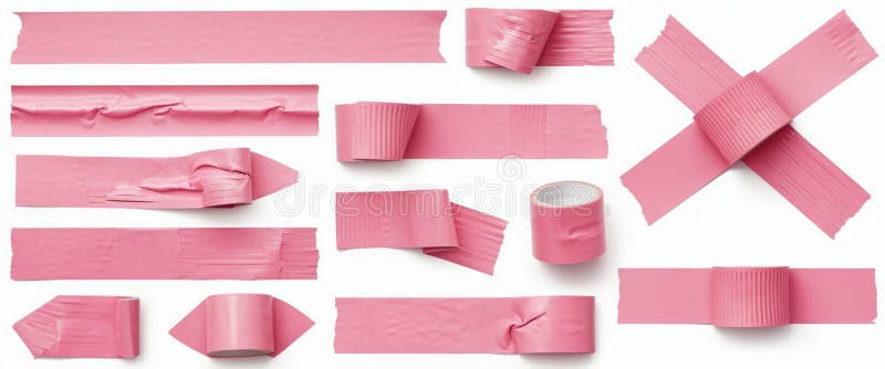 Pink Masking Tape Pieces Rolls Strips Craft Supply Textures White ...