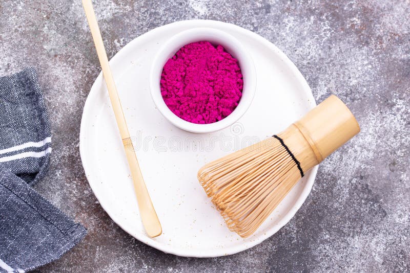 Pink Matcha Powder from Dragon Fruit Stock Photo - Image of pitahaya ...