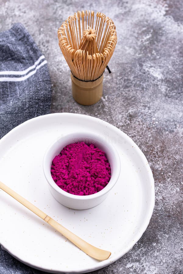 Pink Matcha Powder from Dragon Fruit Stock Photo - Image of beverage ...