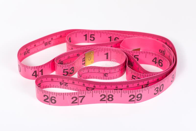 Pink Measure Tape on White Surface Stock Image - Image of craft, length ...